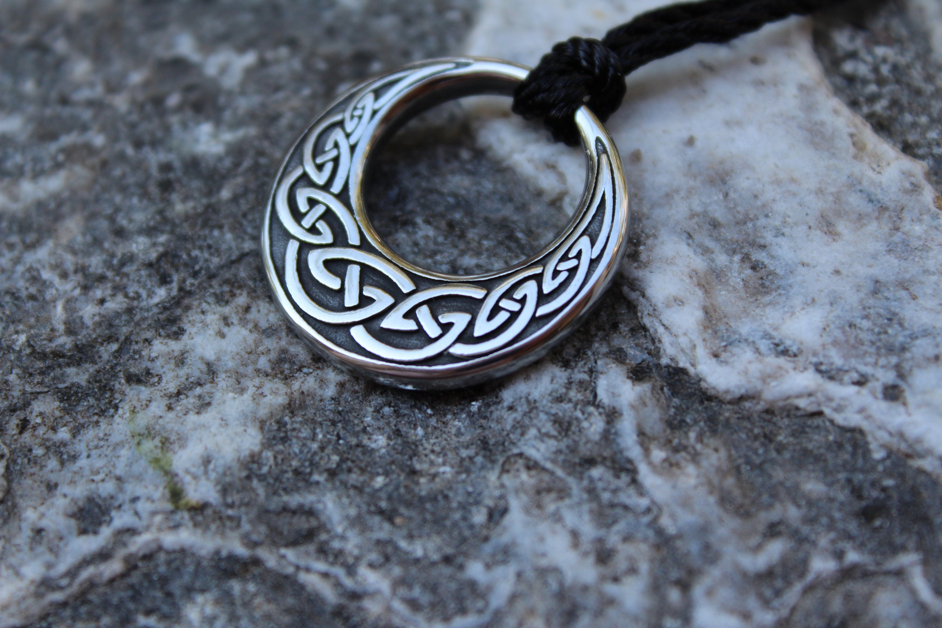 Celtic Pagan Crescent Moon Amulet Pendant by Iphellkear - Etsy
