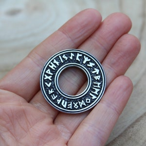 Elder Futhark Runes Wheel Norse Viking Pagan Amulet Necklace by ...