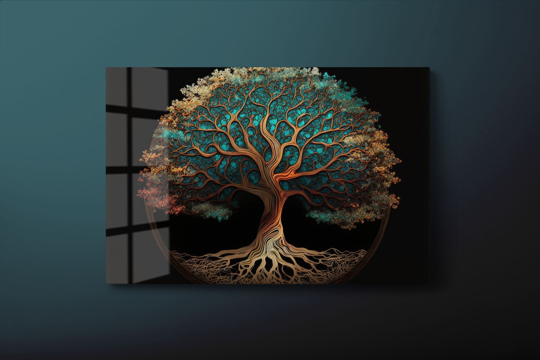 Tree of Life Tempered Glass Wall Art: Modern Home Decor- Delivery Duty ...