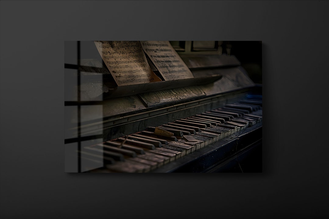 Vintage Piano Tempered Glass Wall Art: Classical Music Decor- Delivery ...