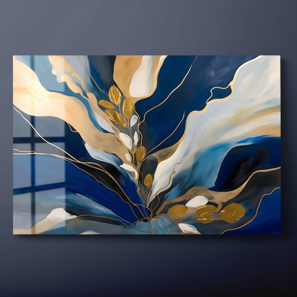 Blue Gold Wall Art - Etsy