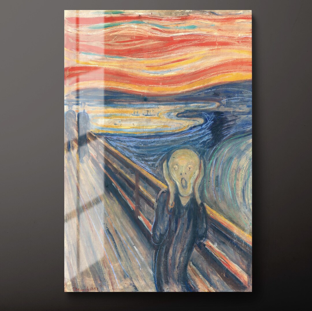 Munch’s the Scream Scene Tempered Glass Art, Expressionist Scene, Bold ...