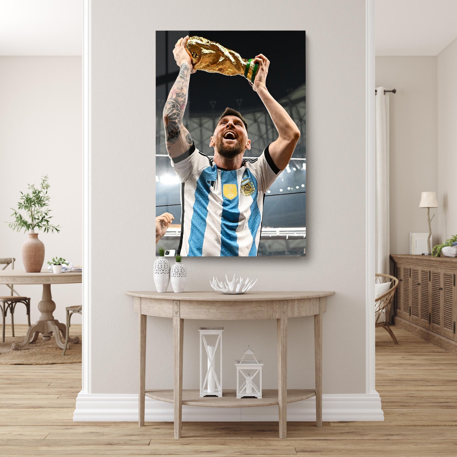 Lionel Messi World Cup Tempered Glass Wall Art: Ready to Hang- - Etsy