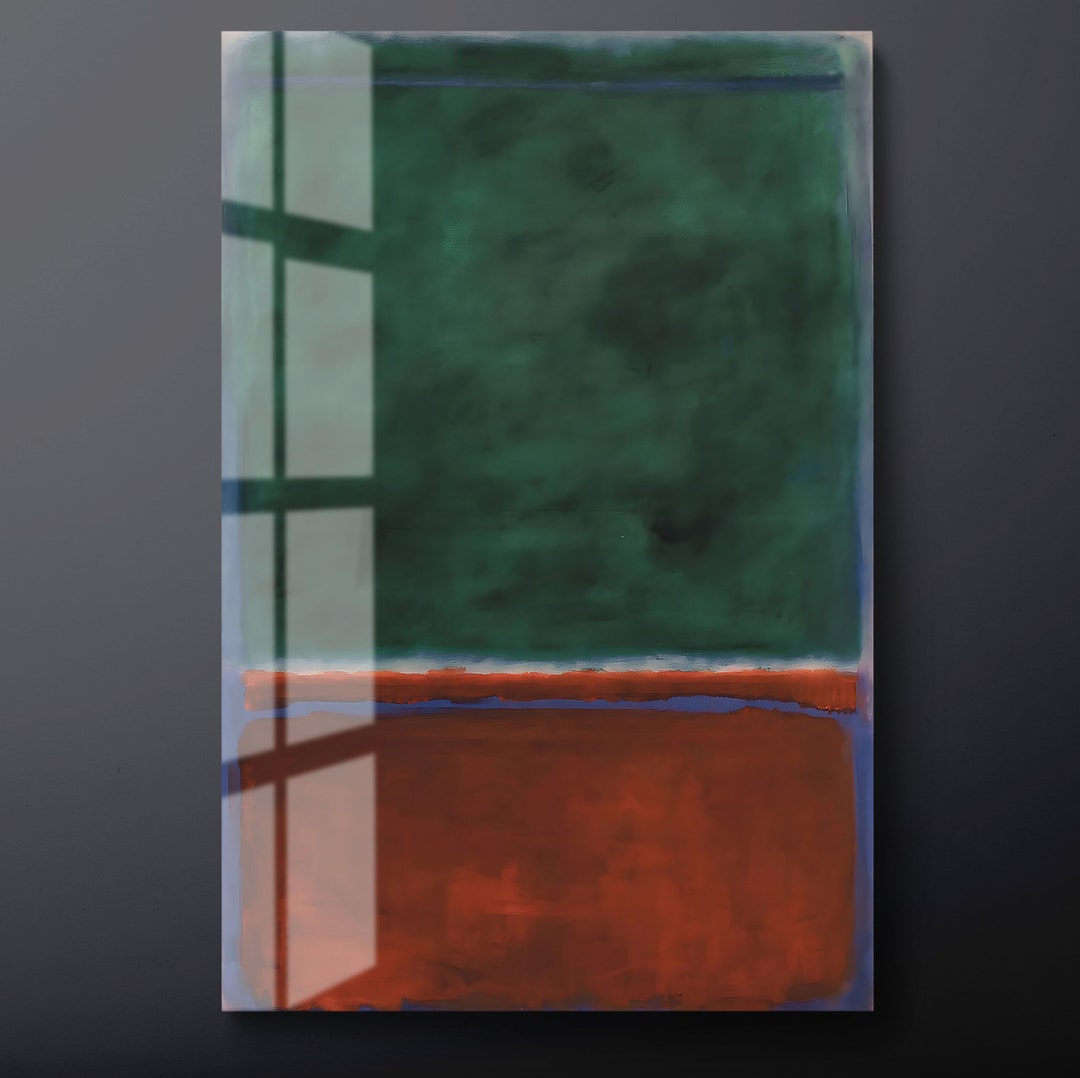Red Green Mark Rothko Tempered Glass Wall Art, Modern Abstract Glass ...