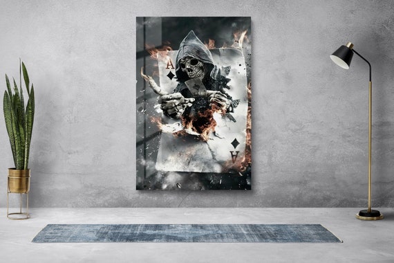 Grim Reaper Holding Playing Cards