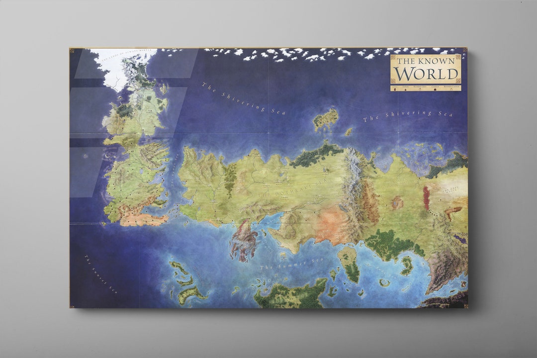 Game of Thrones Map Tempered Glass Wall Art Game of Thrones - Etsy
