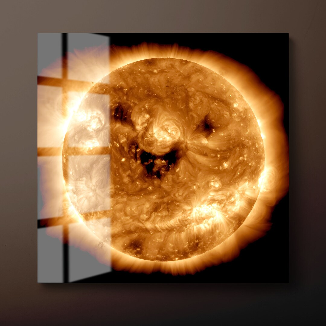NASA Smiling Sun Tempered Glass Wall Art: Space Decor- - Etsy