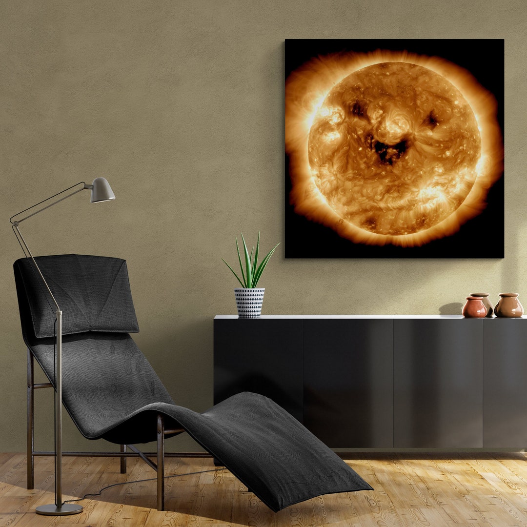 NASA Smiling Sun Tempered Glass Wall Art Sun Glass Wall - Etsy