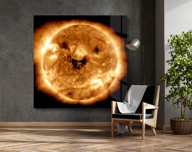 NASA Smiling Sun Tempered Glass Wall Art: Space Decor- Delivery Duty ...