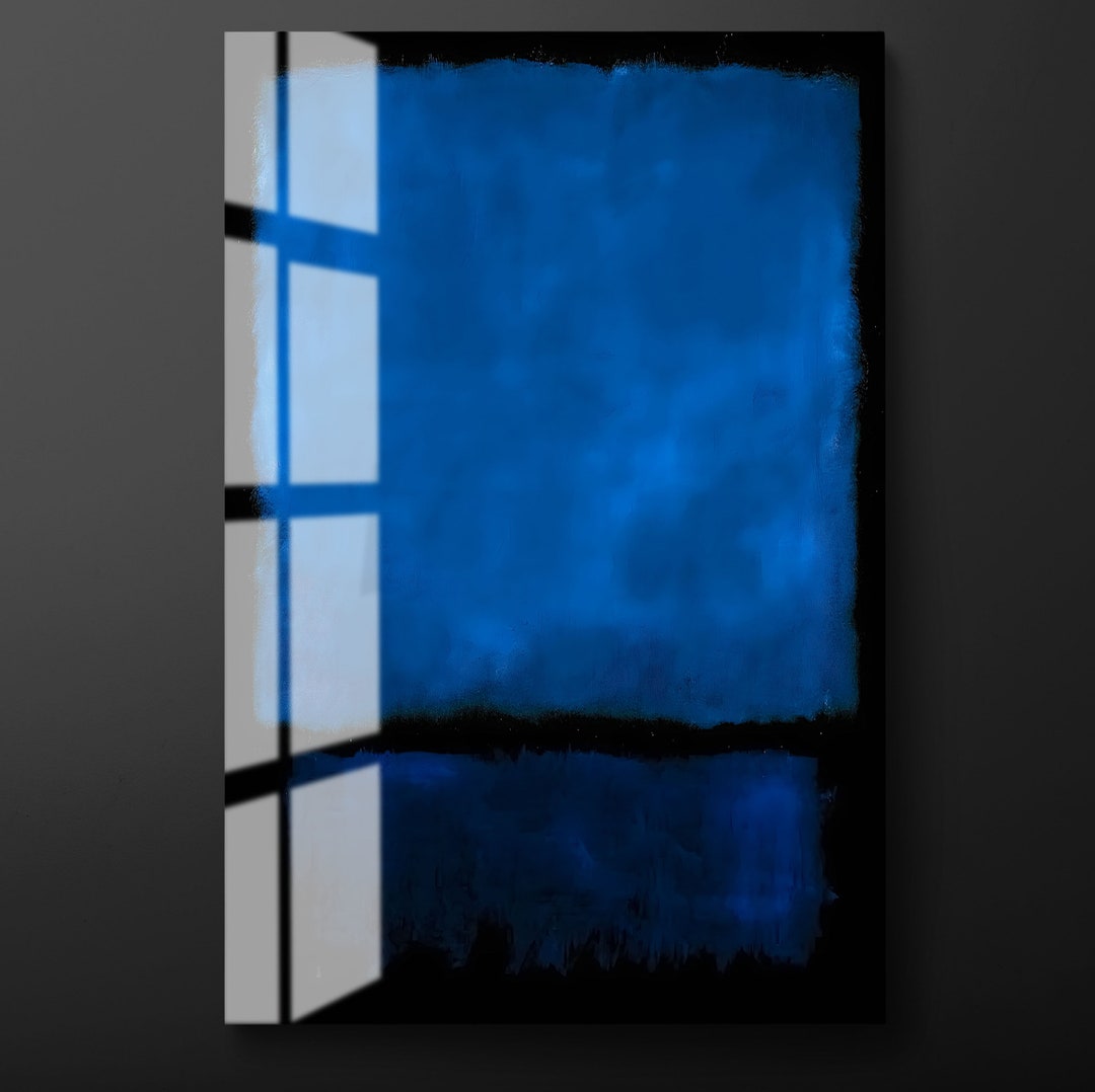 Blue Mark Rothko Style Tempered Glass Wall Art- - Etsy