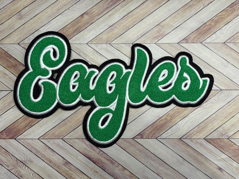 Eagles Chenille Patch, Let’s Go Eagles, Heat Transfer Patch, Football, Game Day Patch, Tshirt ...