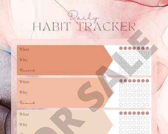PRINTABLE Elegant Purple Watercolor Floral Daily Habit Tracker - Etsy