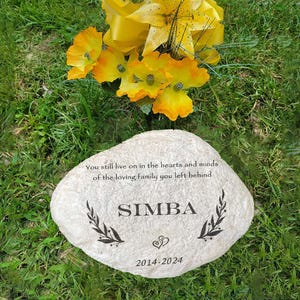 Custom Engraved Pet Memorial Garden Stone, 10.6x7.5 Inches Stone Shaped ...