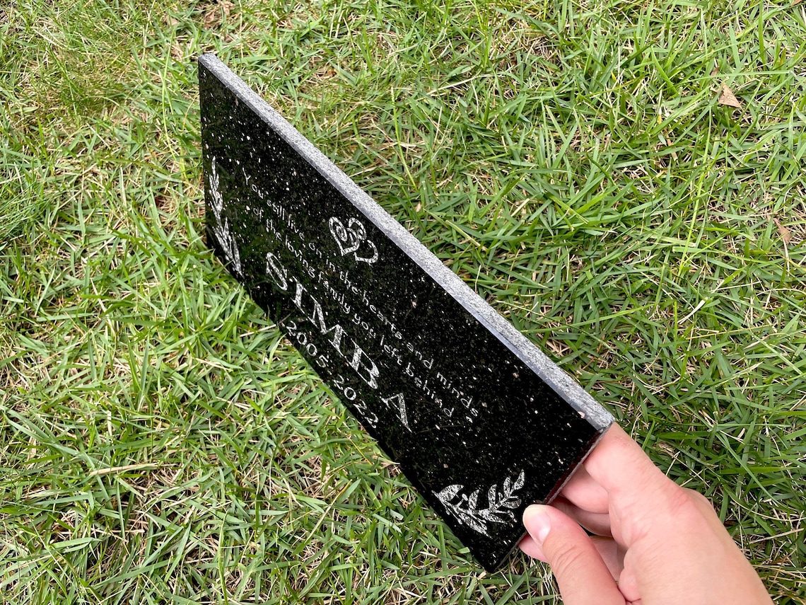 Custom Pet Memorial Stone Black Granite Personalized 6x12 - Etsy