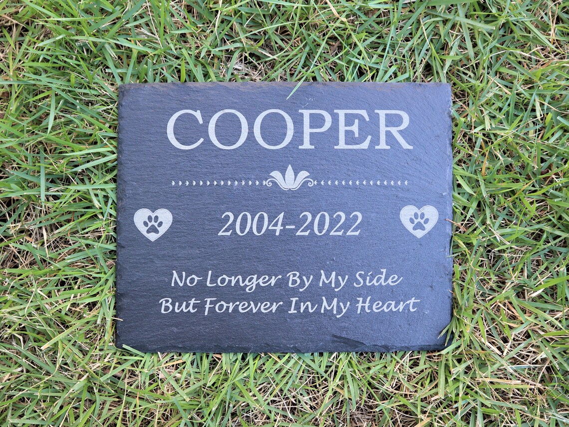 Custom Pet Memorial Slate Stone, Personalized 8x12 Dog Memorial Stone ...