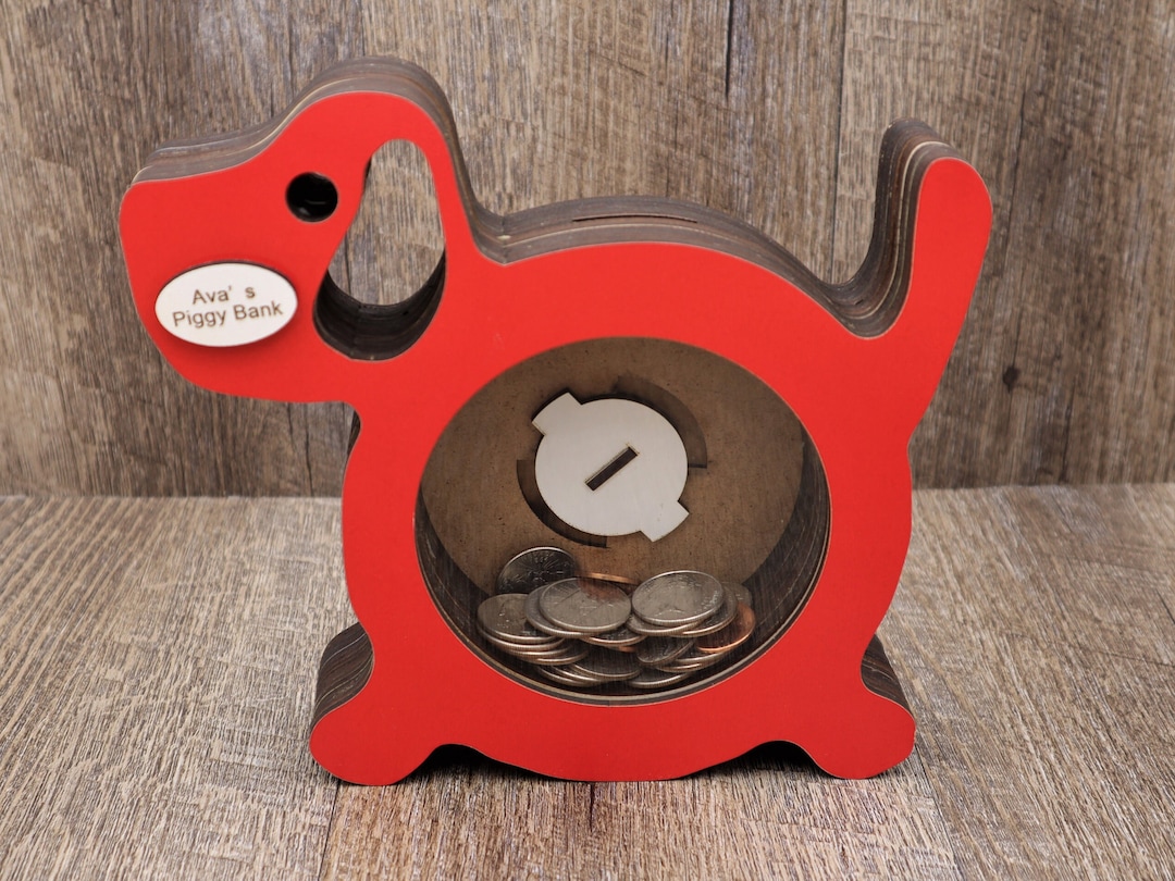 Handmade Piggy Bank Wood Dog Coin Bank Puppy Bank Birthday - Etsy