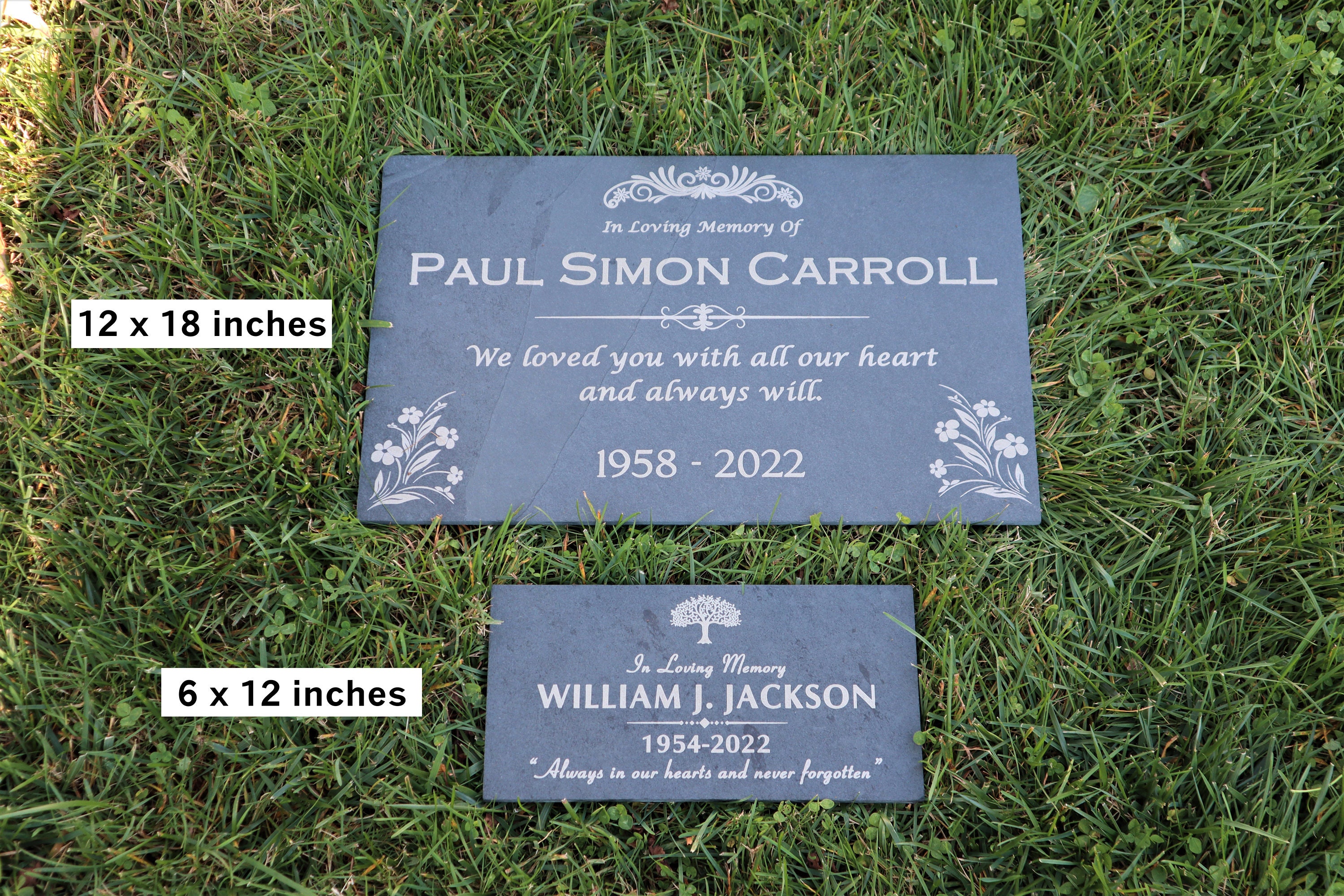 Custom Memorial Gray Slate Stone Personalized 6x12 12x12 - Etsy Australia