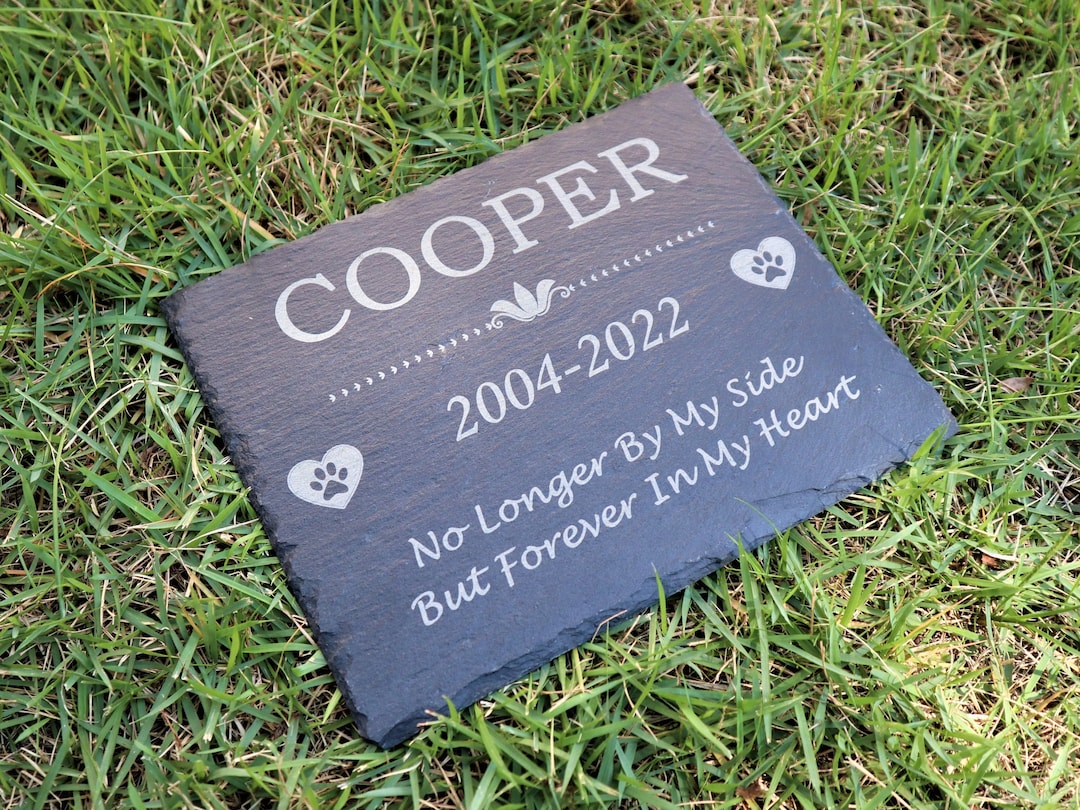 Custom Pet Memorial Slate Stone, Personalized 8x12 Dog Memorial Stone ...