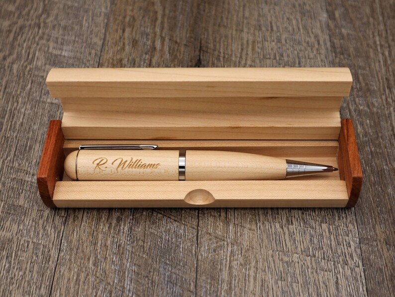 Handmade Wood USB Drive Pen Set With Case, Personalized Pen, Engraved ...