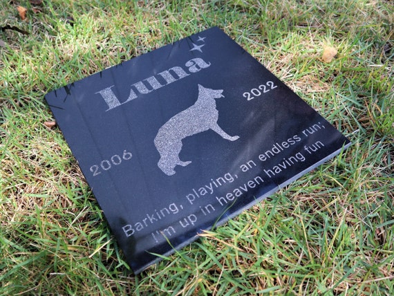 Custom Pet Memorial Stone Black Granite Personalized 6x12 - Etsy