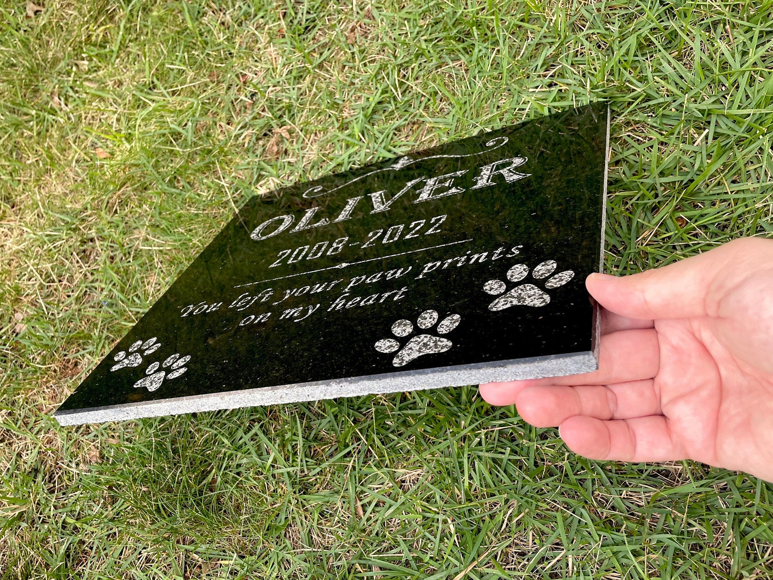 Custom Pet Memorial Stone Black Granite Personalized 6x12 - Etsy