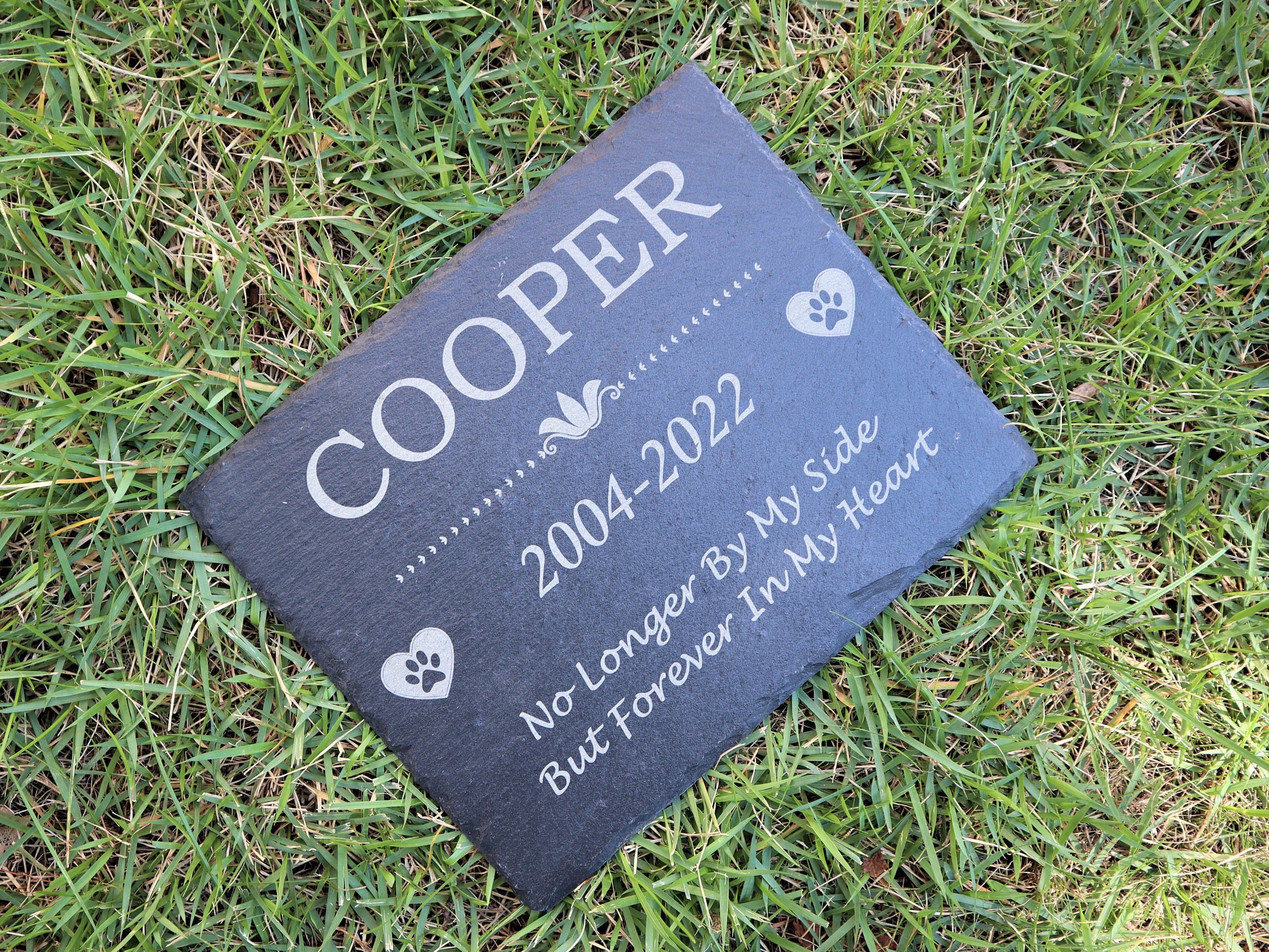 Custom Pet Memorial Slate Stone, Personalized 8x12 Dog Memorial Stone ...