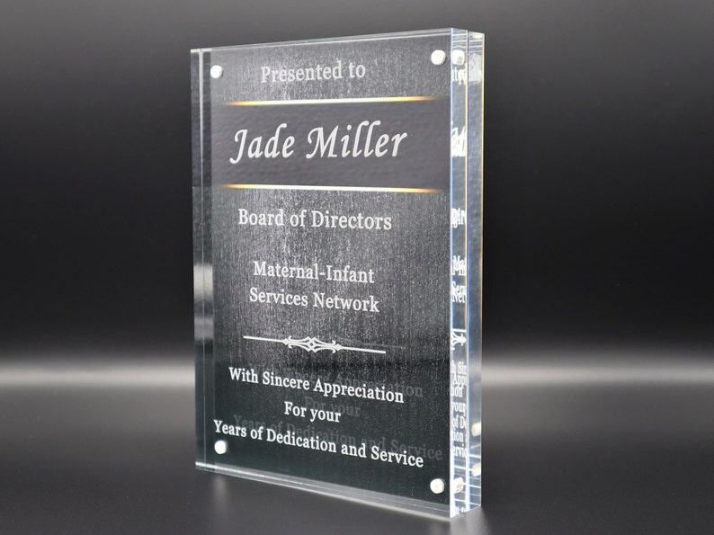 Personalized Crystal Award Acrylic Plaque Recognition Award - Etsy