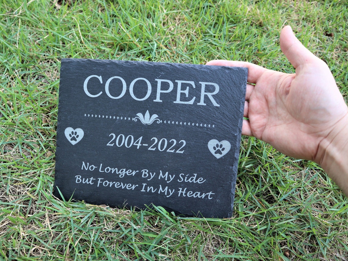 Custom Pet Memorial Slate Stone, Personalized 8x12 Dog Memorial Stone ...