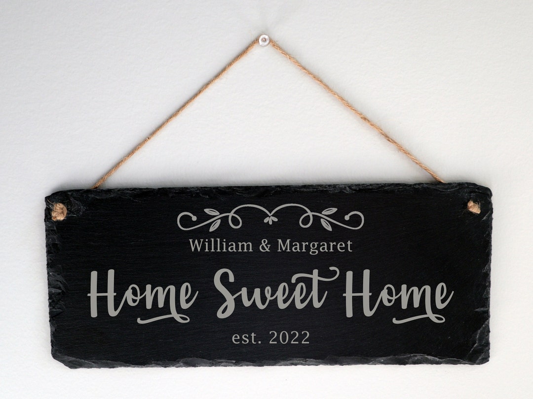 Personalized Slate Rock Home Sweet Home Wall Décor Slate Board, Wedding ...