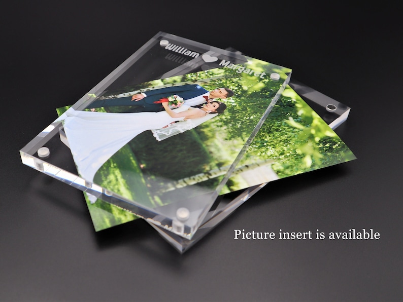 Personalized Crystal Acrylic Magnetic Desktop Picture Frame With Photo ...