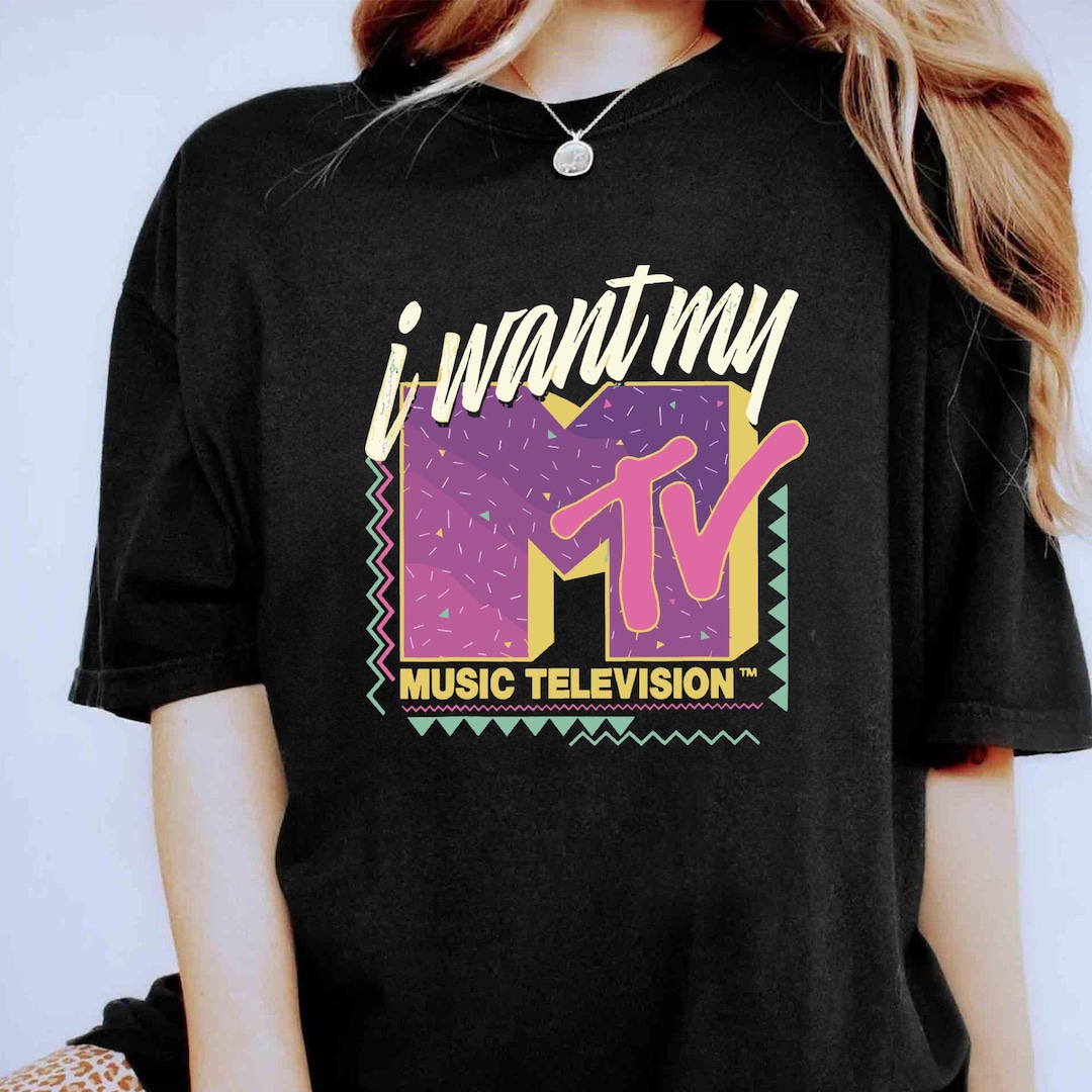 MTV I Want My MTV 90_s Retro Colorful Logo Graphic FE1372 Holiday Trip ...