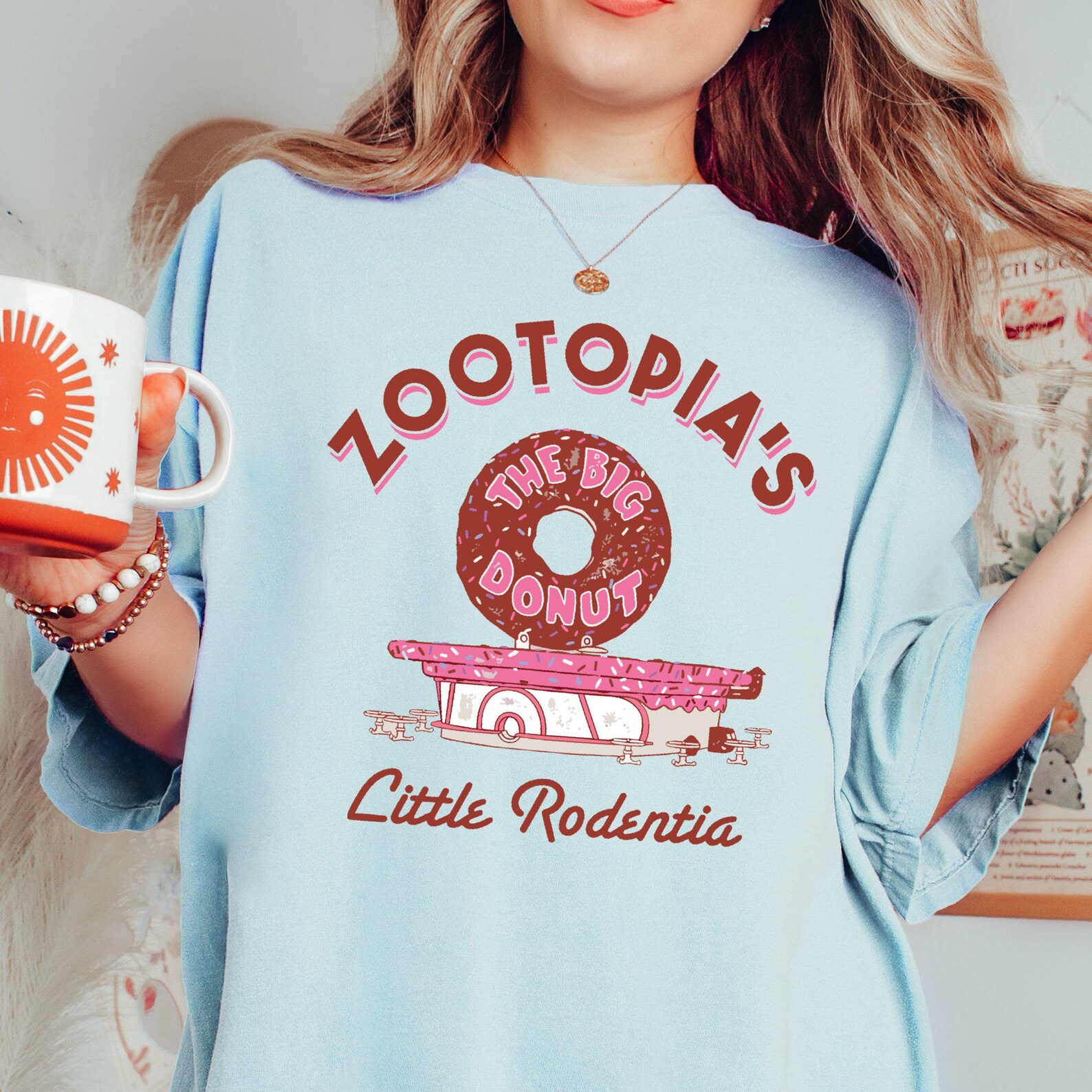 Zootopia the Big Donut Coffee WS1300 Holiday Trip Unisex T-shirt ...