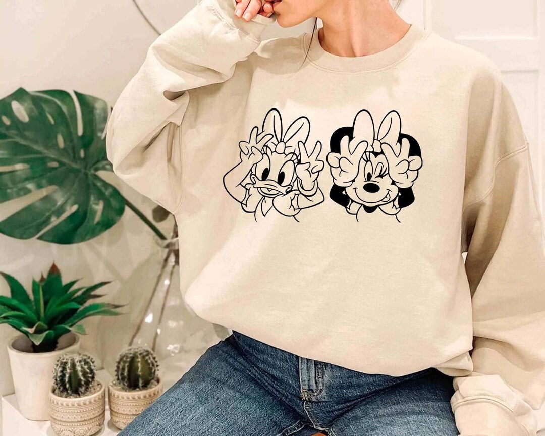 Daisy Duck And Minnie Mouse Minnie Mouse Sweatshirt Disney Women 6804
