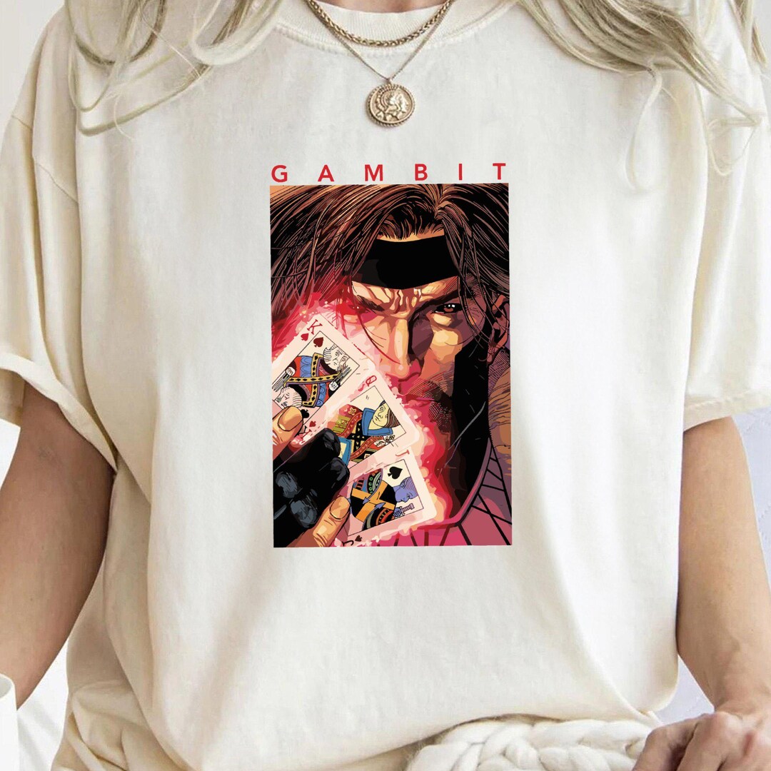 Marvel X-men Gambit Glowing Cards Graphic FE1361 Holiday Trip Unisex T ...