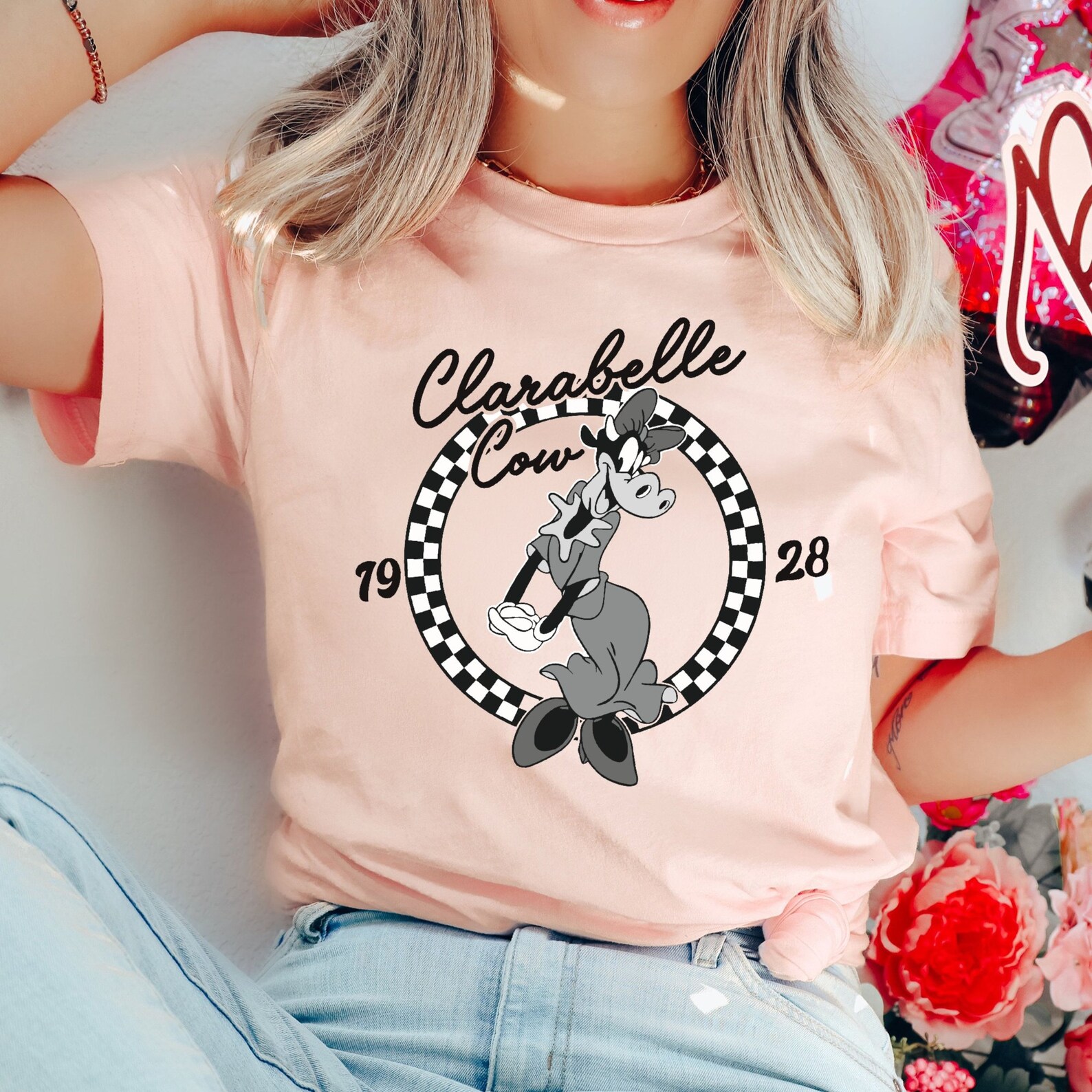 Funny Clarabelle Cow 1928 Checkerboard Vintage WS1079 Magic Kingdom ...