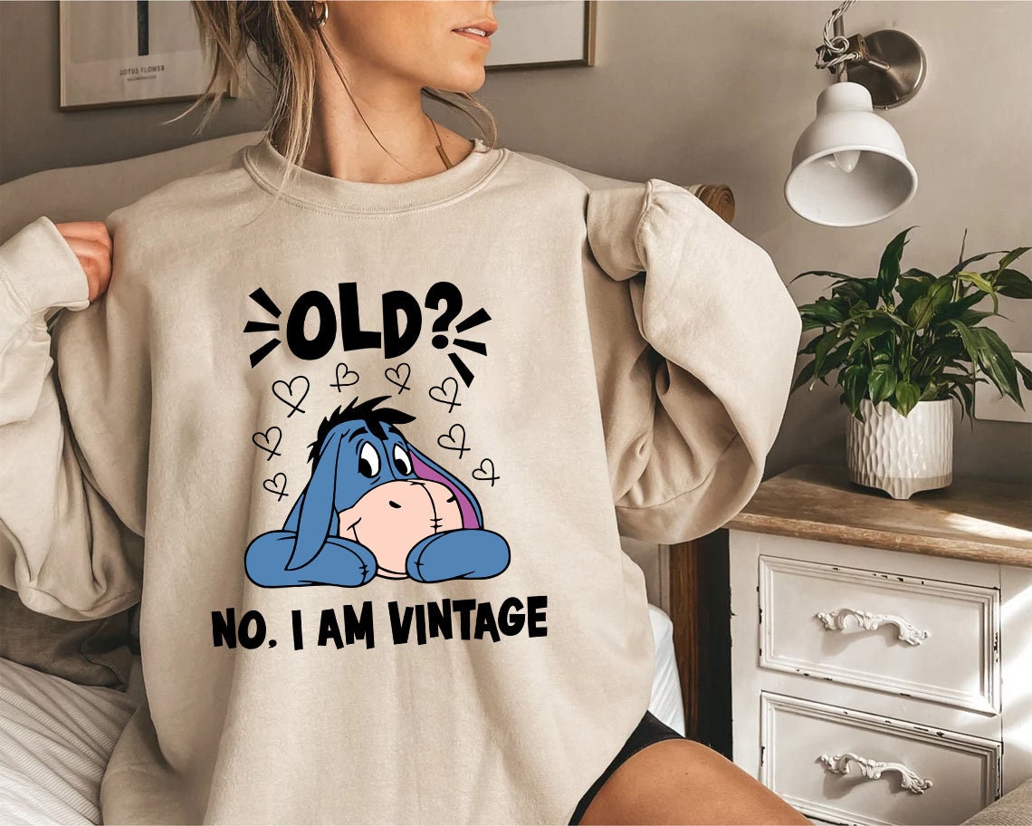Old? No I Am Vintage Eeyore Hoodie, Eeyore Sweatshirts, Winnie the Pooh ...