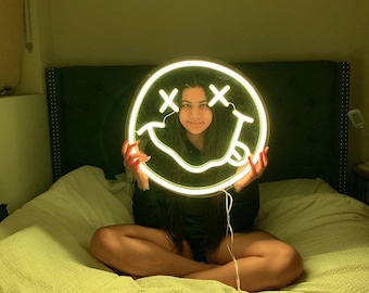 Neon Face Sign - Etsy