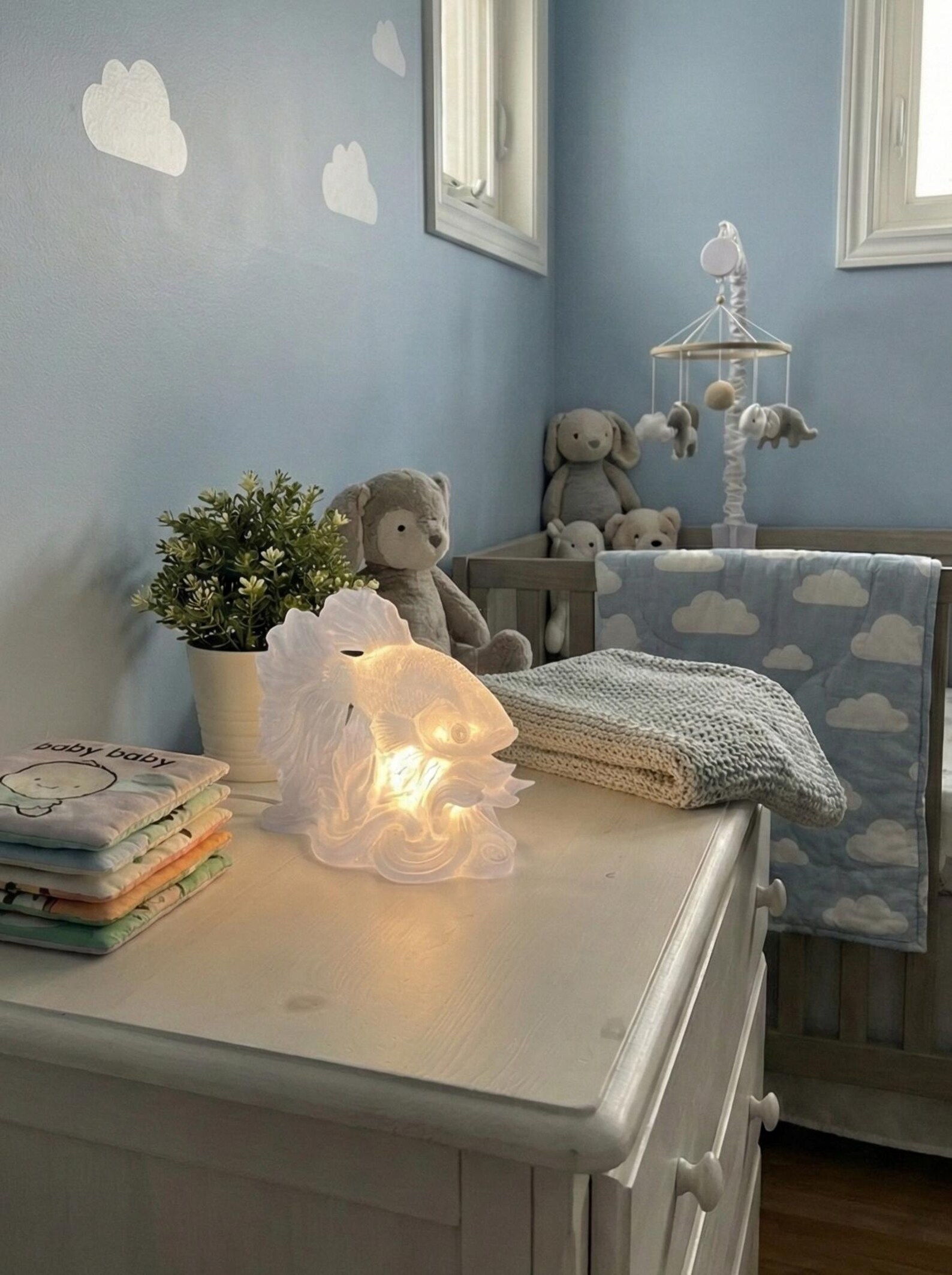 Betta Fish Nursery Night Light | Sculptural Ocean Lamp | Coastal Baby ...