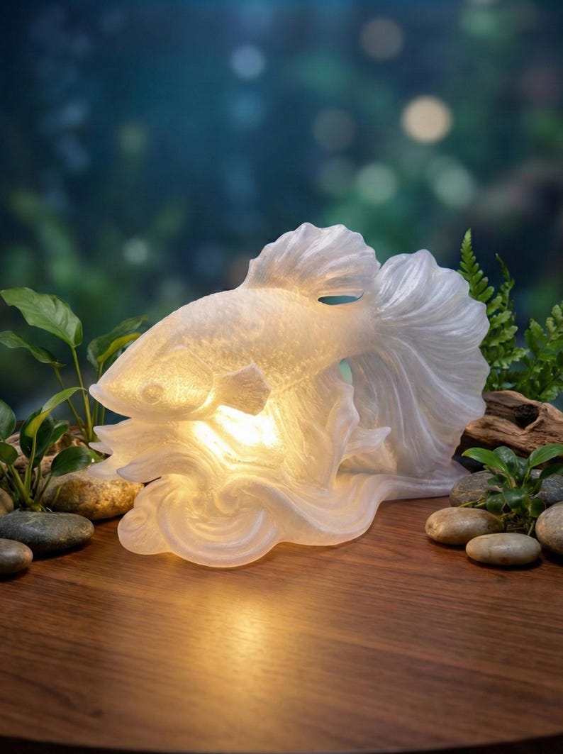Betta Fish Nursery Night Light | Sculptural Ocean Lamp | Coastal Baby ...