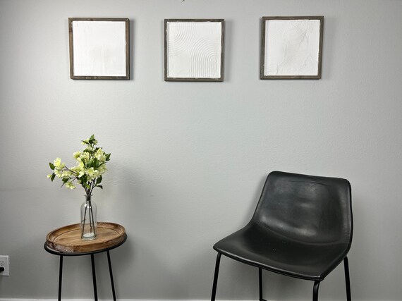 Wood Frame Plaster Art Set of 3 - Etsy