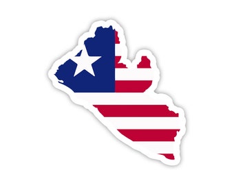 Liberia Map Sticker Flag for Laptop Book Fridge Guitar Motorcycle ...