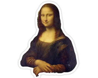 Mona Lisa Painting Vinyl Sticker, Funny Mona Lisa Sticker, Classic Art ...