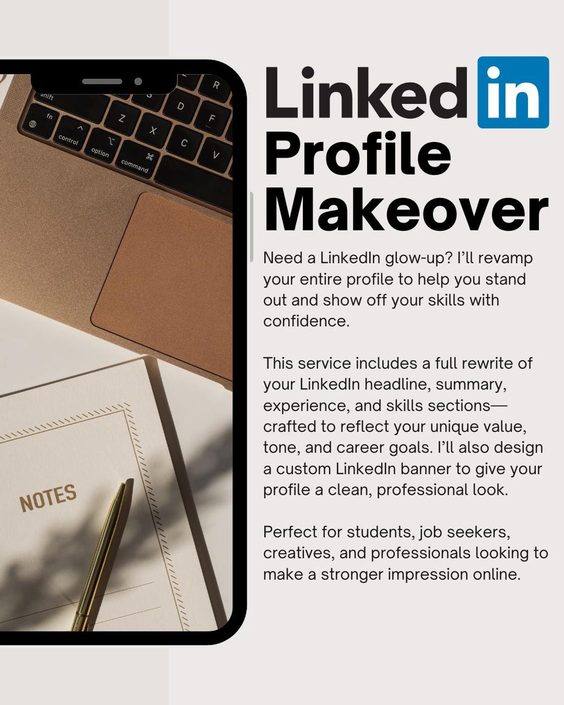 Linkedin Profile Makeover - Etsy