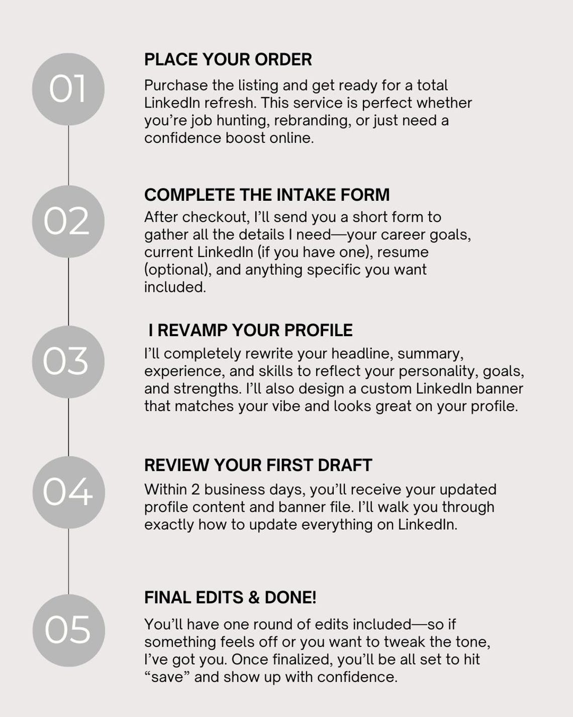 Linkedin Profile Makeover - Etsy
