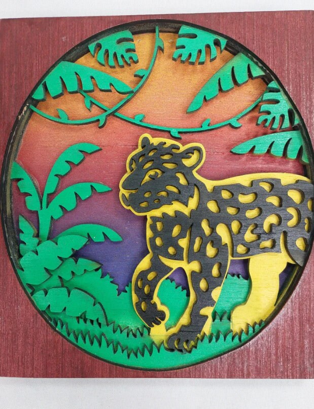 Digital Download Laser Cut 3D Layered Leopard Wall Decor - Etsy