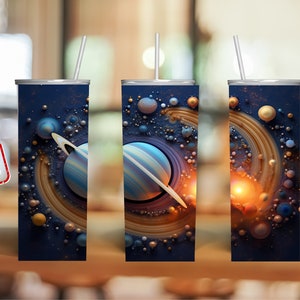 3D Embroidered Lighted Outer Space Planet Sublimation Wrap Digital ...