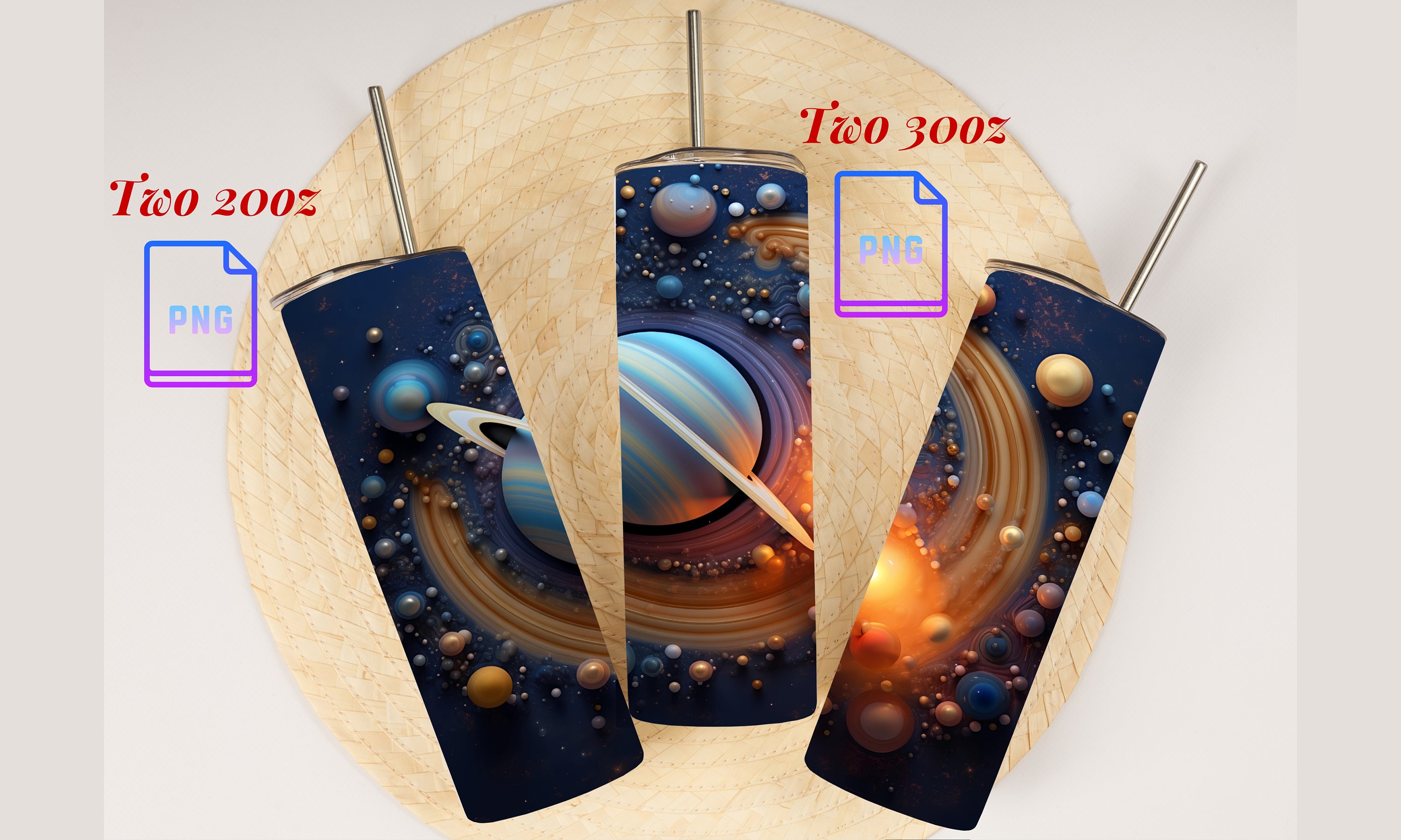 3D Embroidered Lighted Outer Space Planet Sublimation Wrap Digital ...