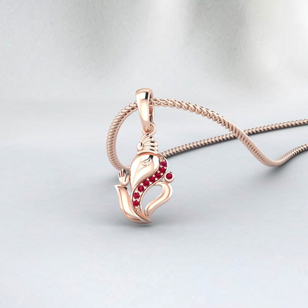 Ruby God Ganesha Sterling Silver Pendant Ganesh Pendant Ganesh ...