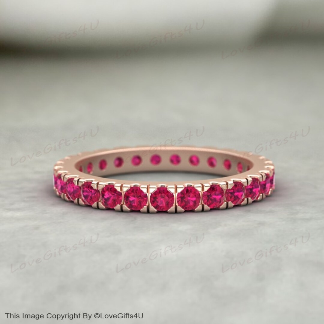 Ruby Full Eternity Band: Sterling Silver July Birthstone Ring - Etsy