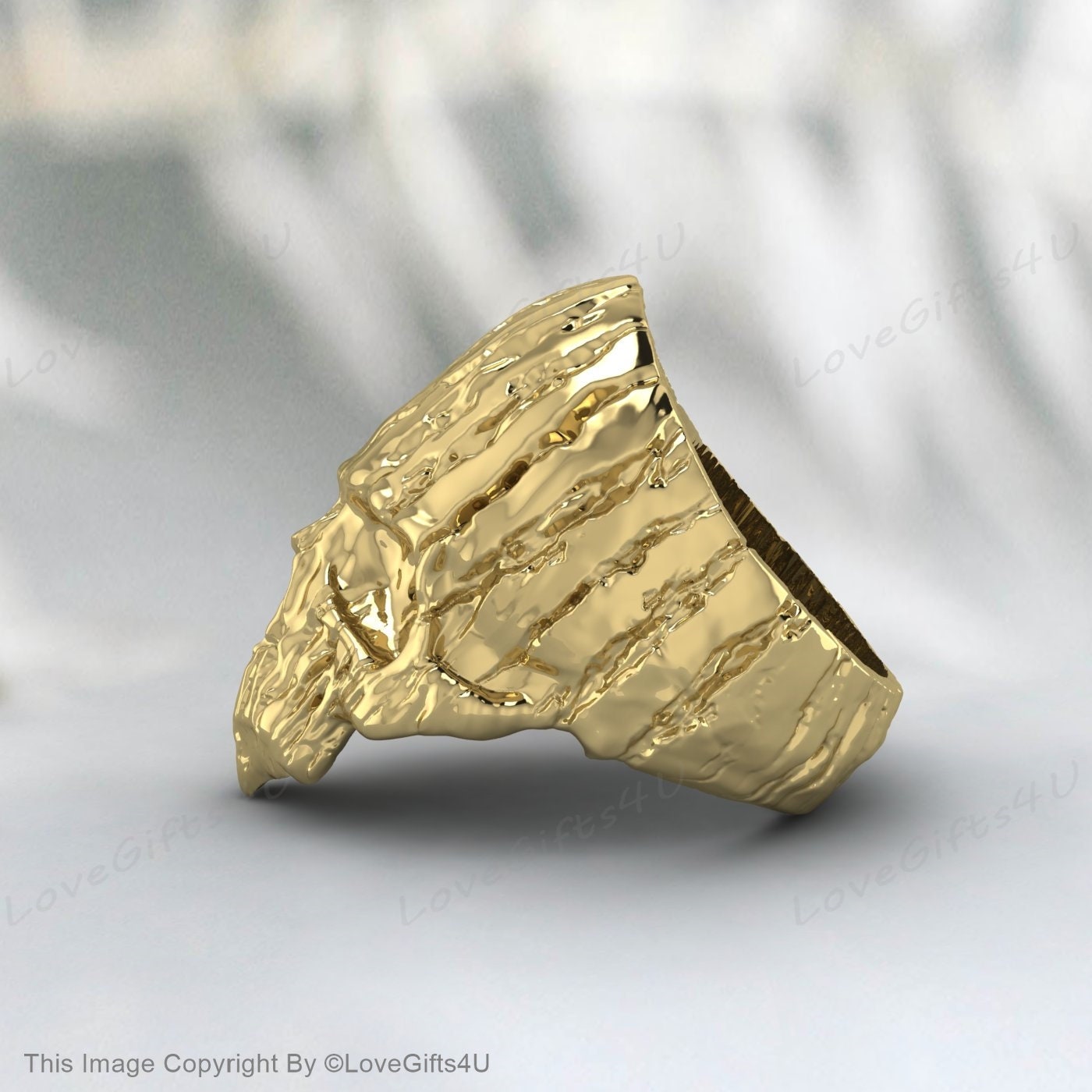 Wooden Skull Ring, 925 Silver Skull of Groot Ring,biker Punk Gothic ...